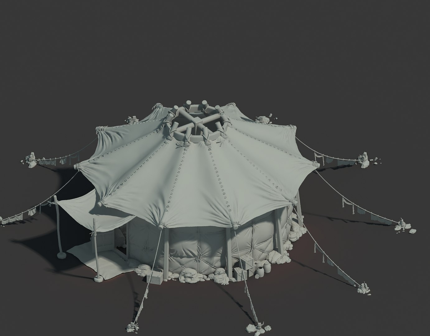 Mongolian Portable Yurt Modeled 3D Model - TurboSquid 1592019