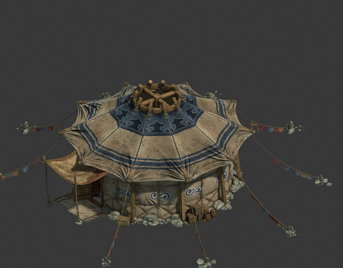 Mongolian Portable Yurt Modeled 3D Model - TurboSquid 1592019