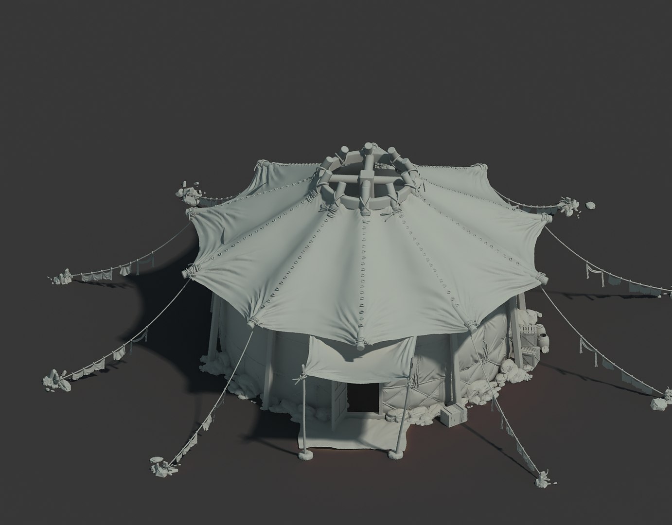 Mongolian Portable Yurt Modeled 3D Model - TurboSquid 1592019