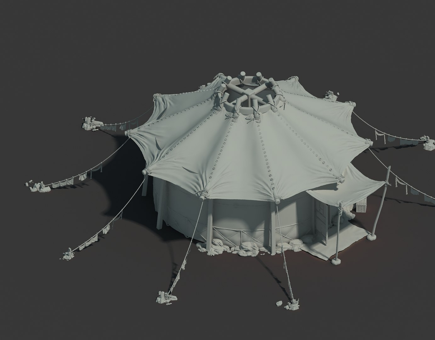 Mongolian Portable Yurt Modeled 3D Model - TurboSquid 1592019