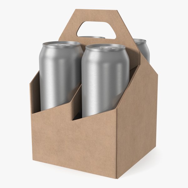 3D Four Pack Holder Carrier with Aluminum Cans - TurboSquid 1999872