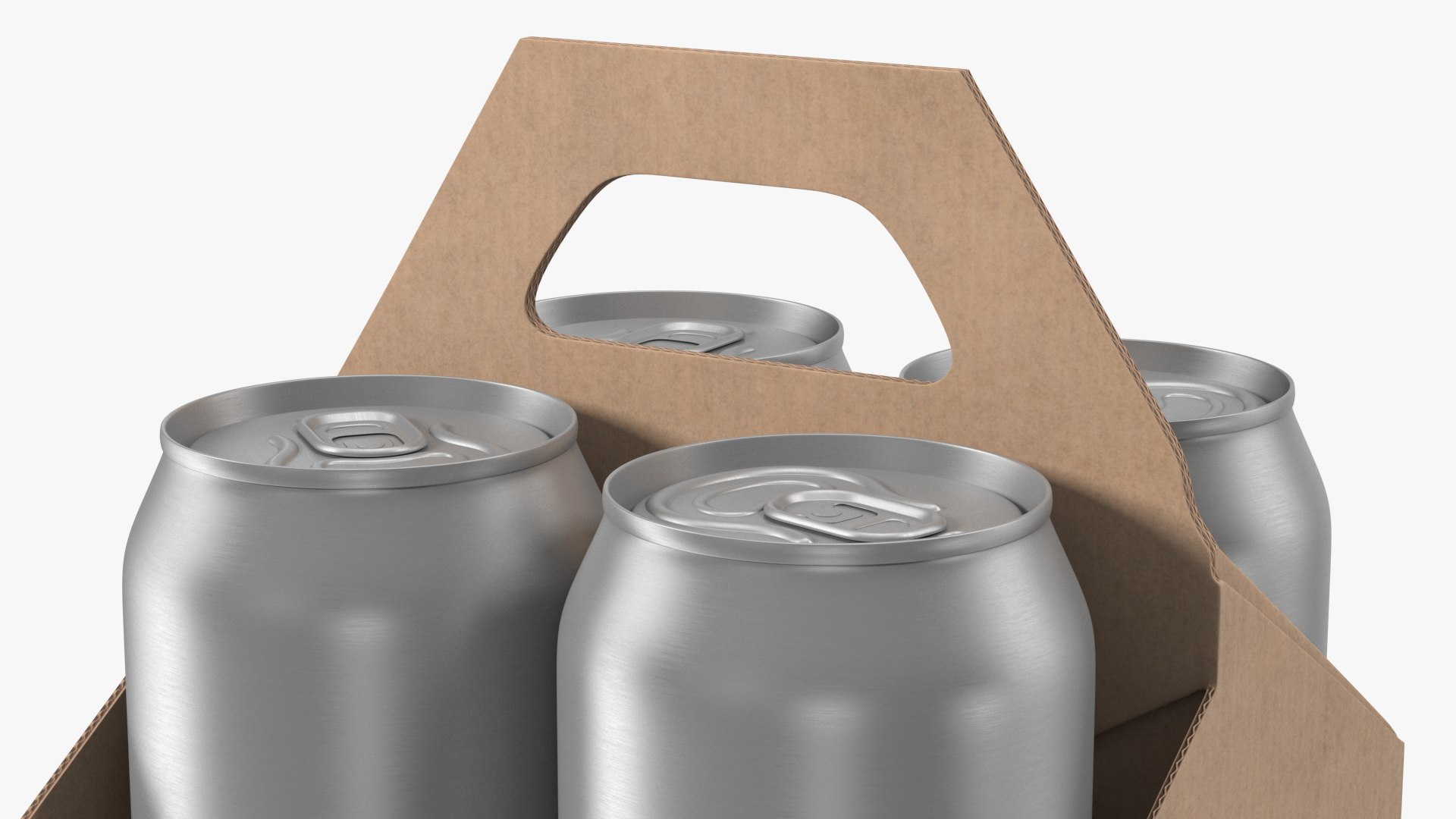 3D Four Pack Holder Carrier with Aluminum Cans - TurboSquid 1999872