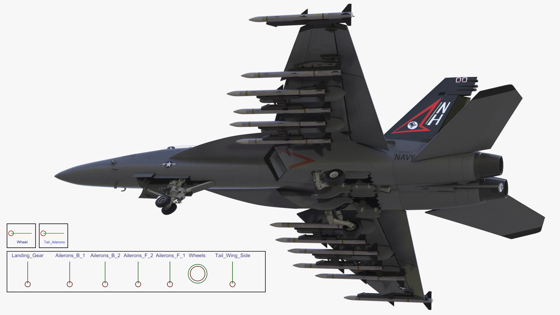Fighter FA 18E Tophatters Rigged 3D Model - TurboSquid 2289414