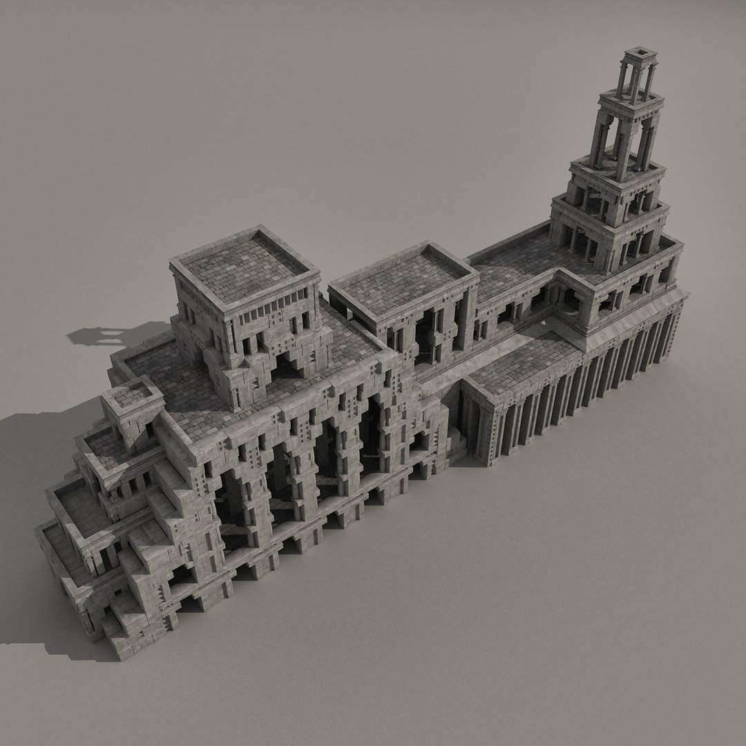 3d Model Of Ancient Fantasy Building