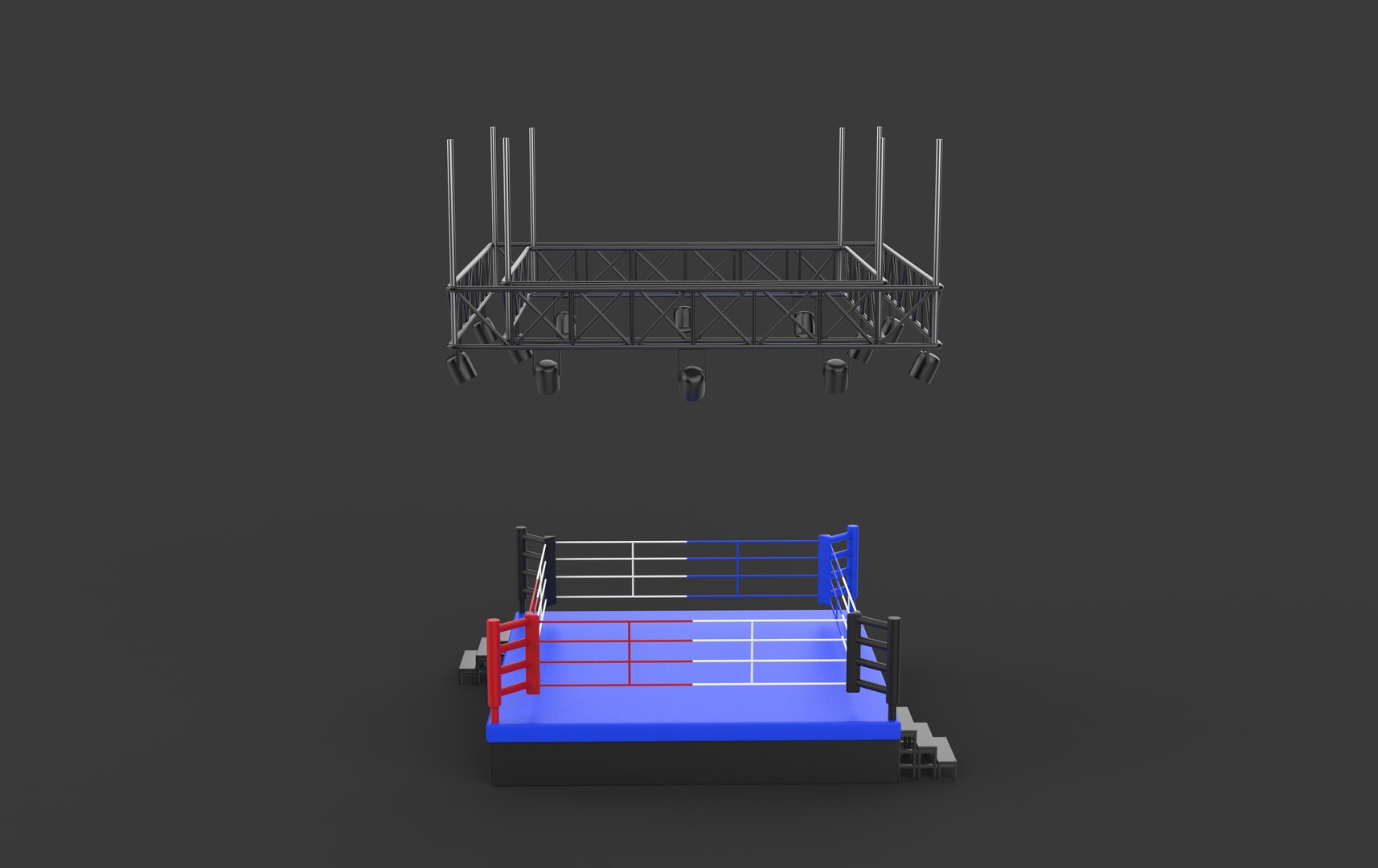 Boxing Ring With Light 3D Model 3D Model - TurboSquid 2452952