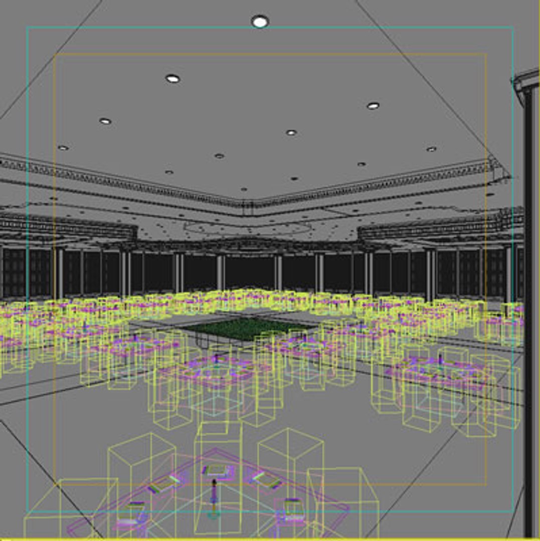 Hotel Ballroom 3d Model