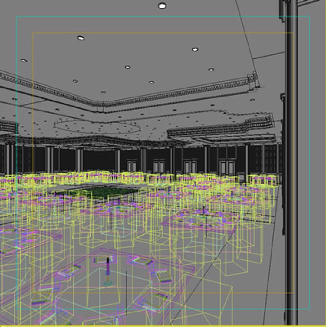 Hotel Ballroom 3d Model