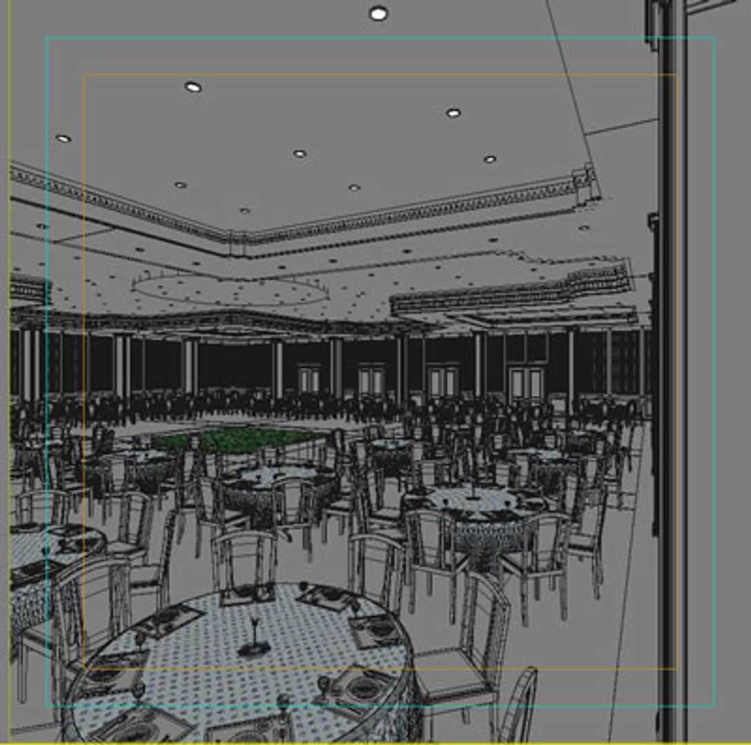 Hotel Ballroom 3d Model