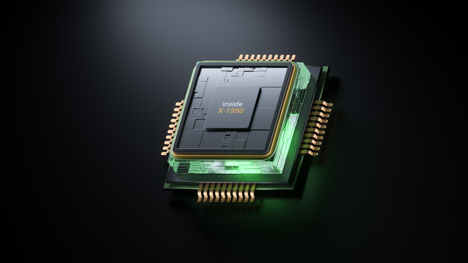 3D Circuit Board Structure Of C4D Octan Technology Chip Scene GPU ...