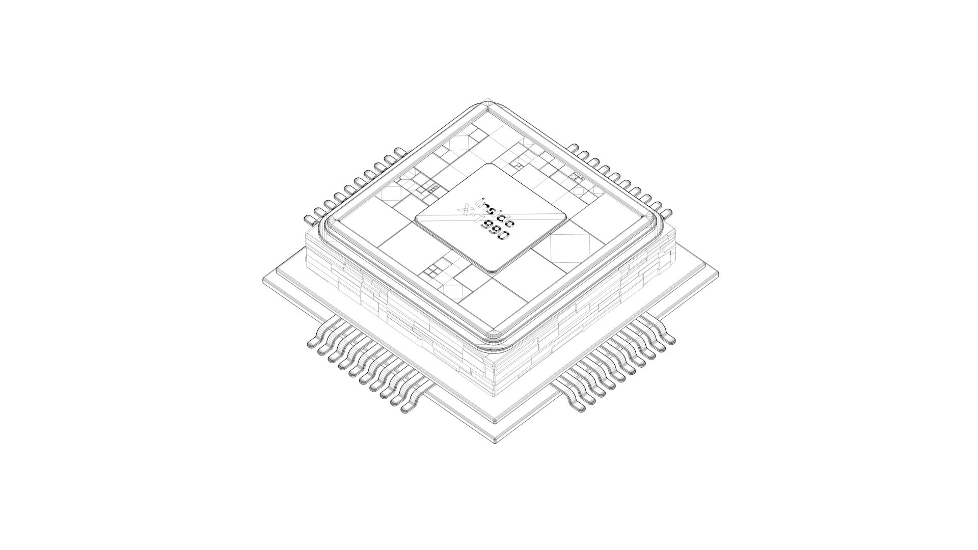 3D Circuit Board Structure Of C4D Octan Technology Chip Scene GPU ...