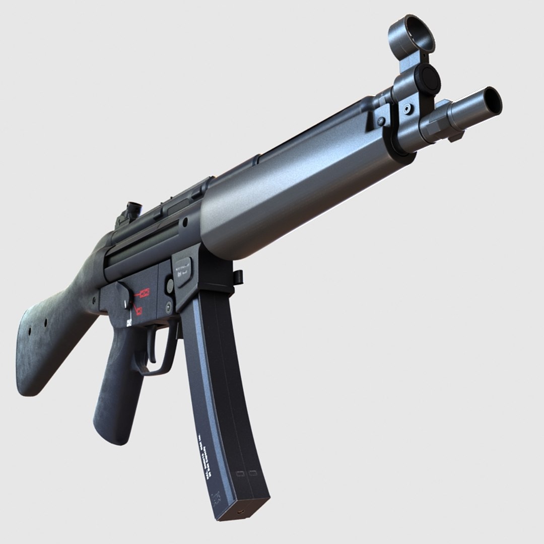 3d Realistic Submachine Gun A4 Model