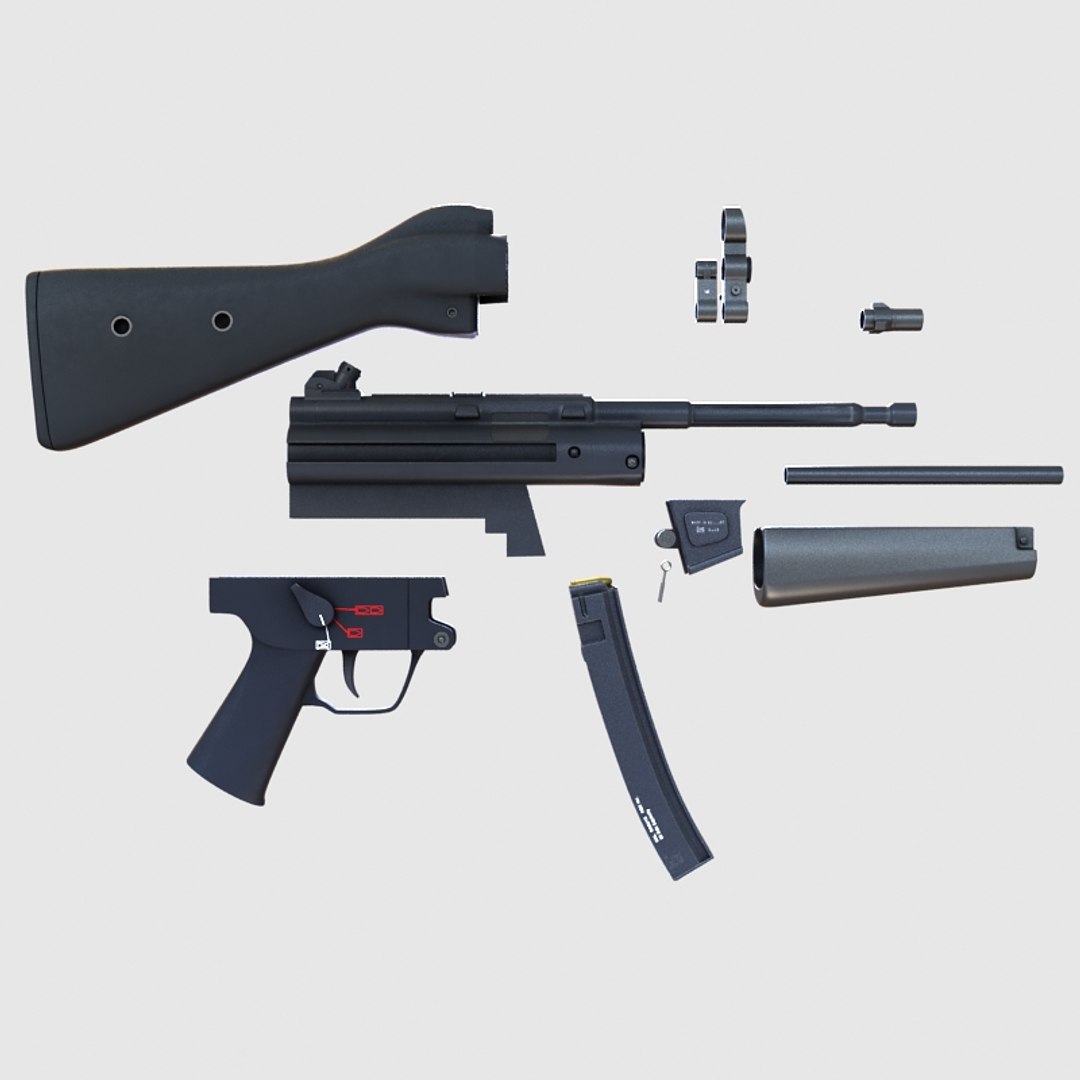 3d Realistic Submachine Gun A4 Model
