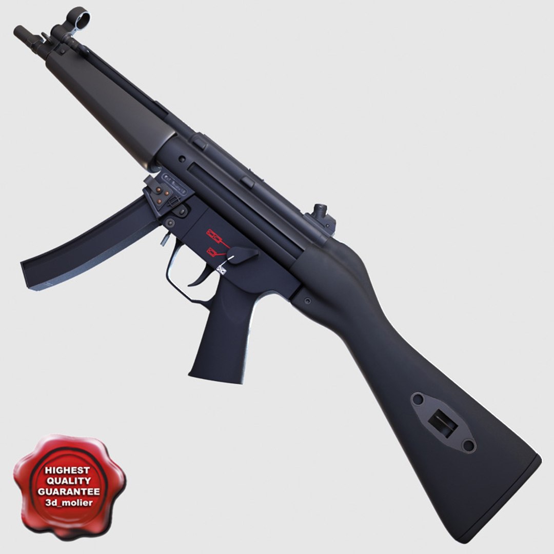 3d Realistic Submachine Gun A4 Model