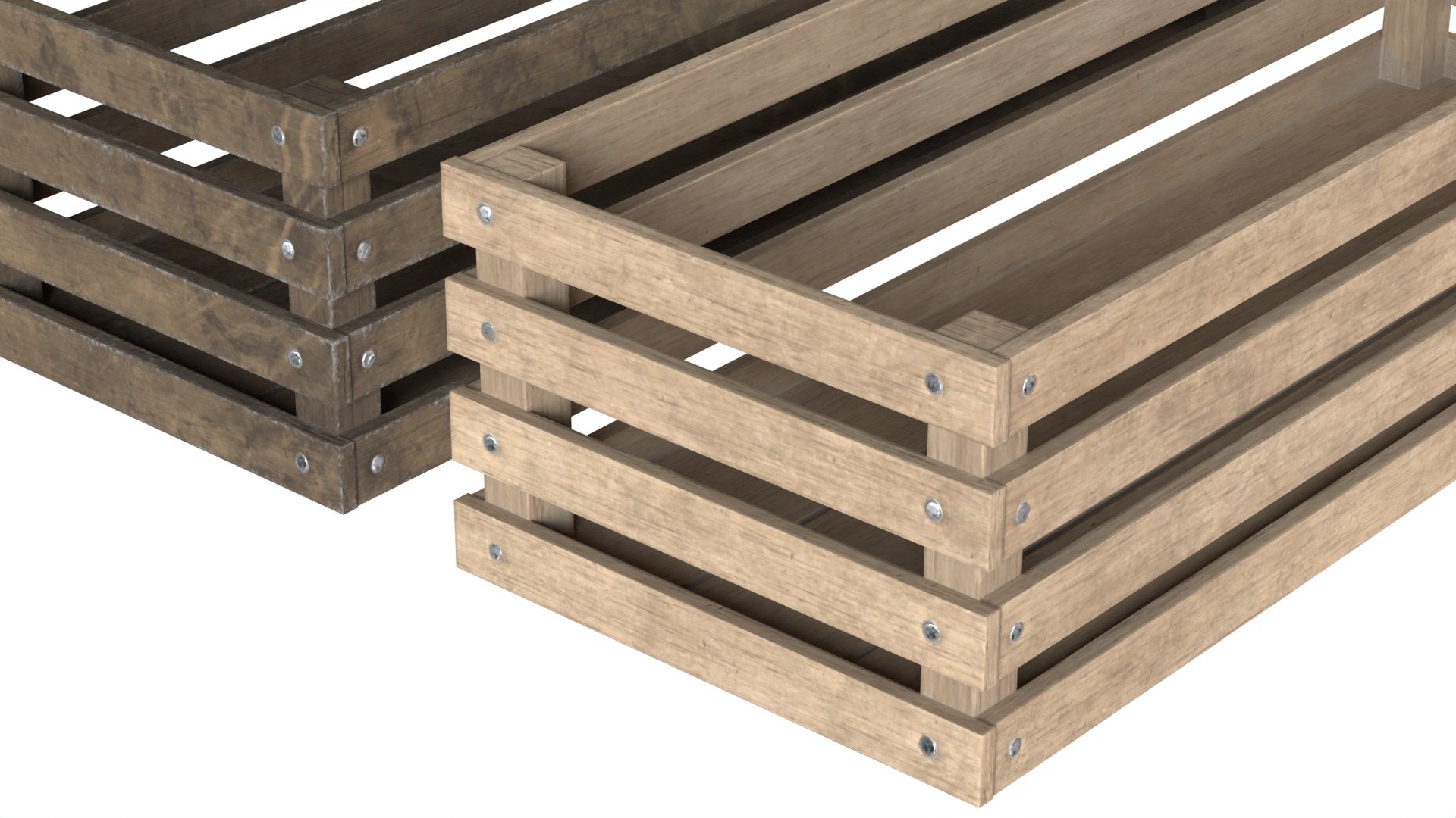 Long Wooden Crates Set 3D model - TurboSquid 2015377