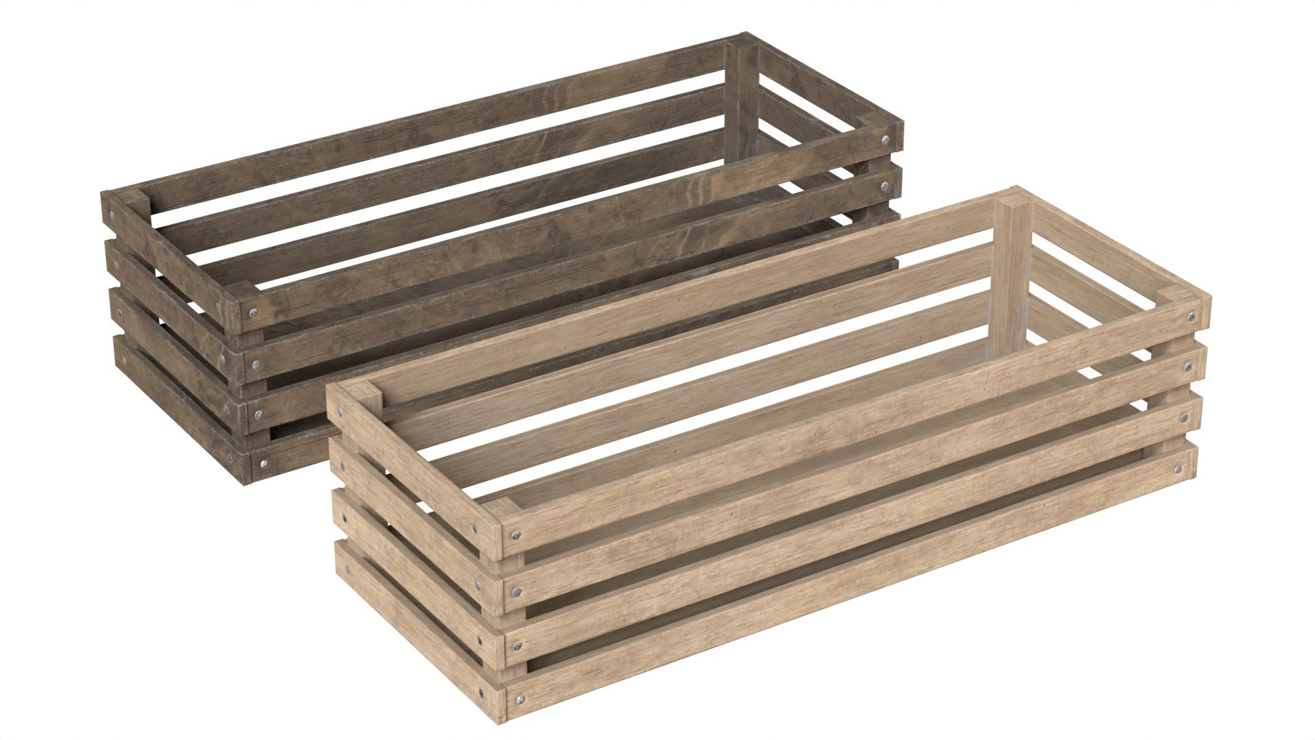 Long Wooden Crates Set 3D model - TurboSquid 2015377