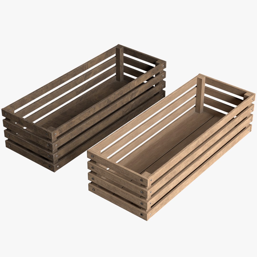 Long Wooden Crates Set 3D model - TurboSquid 2015377