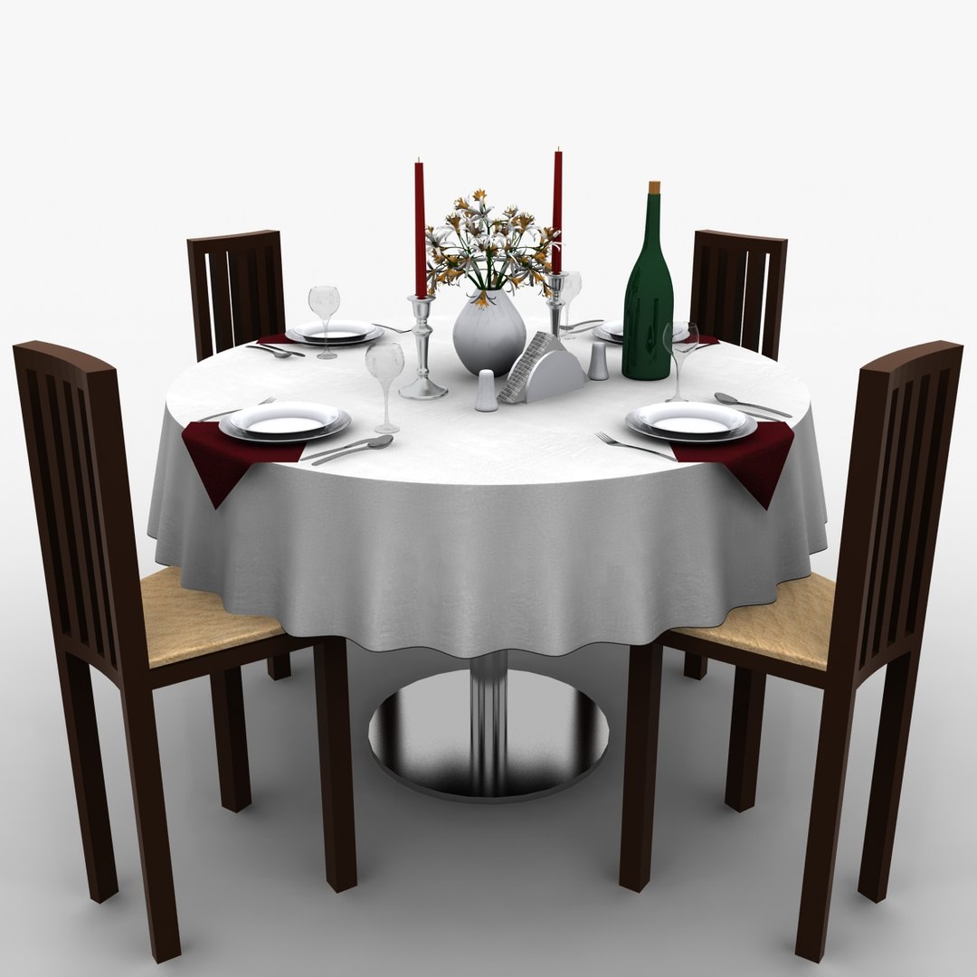 3d Table Restaurant Model