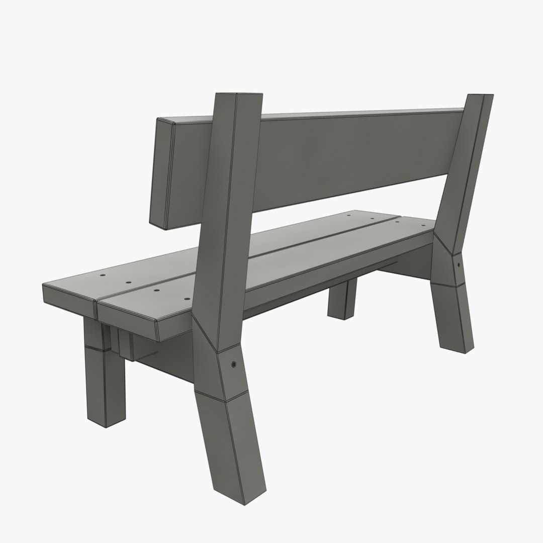 3D Model Old Wooden Bench - TurboSquid 1231659