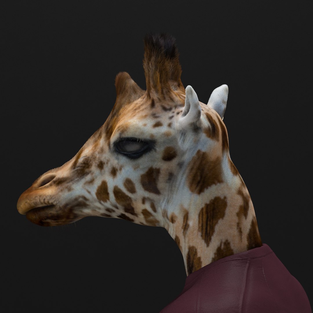 3D Giraffe Head For NFT - TurboSquid 1994897