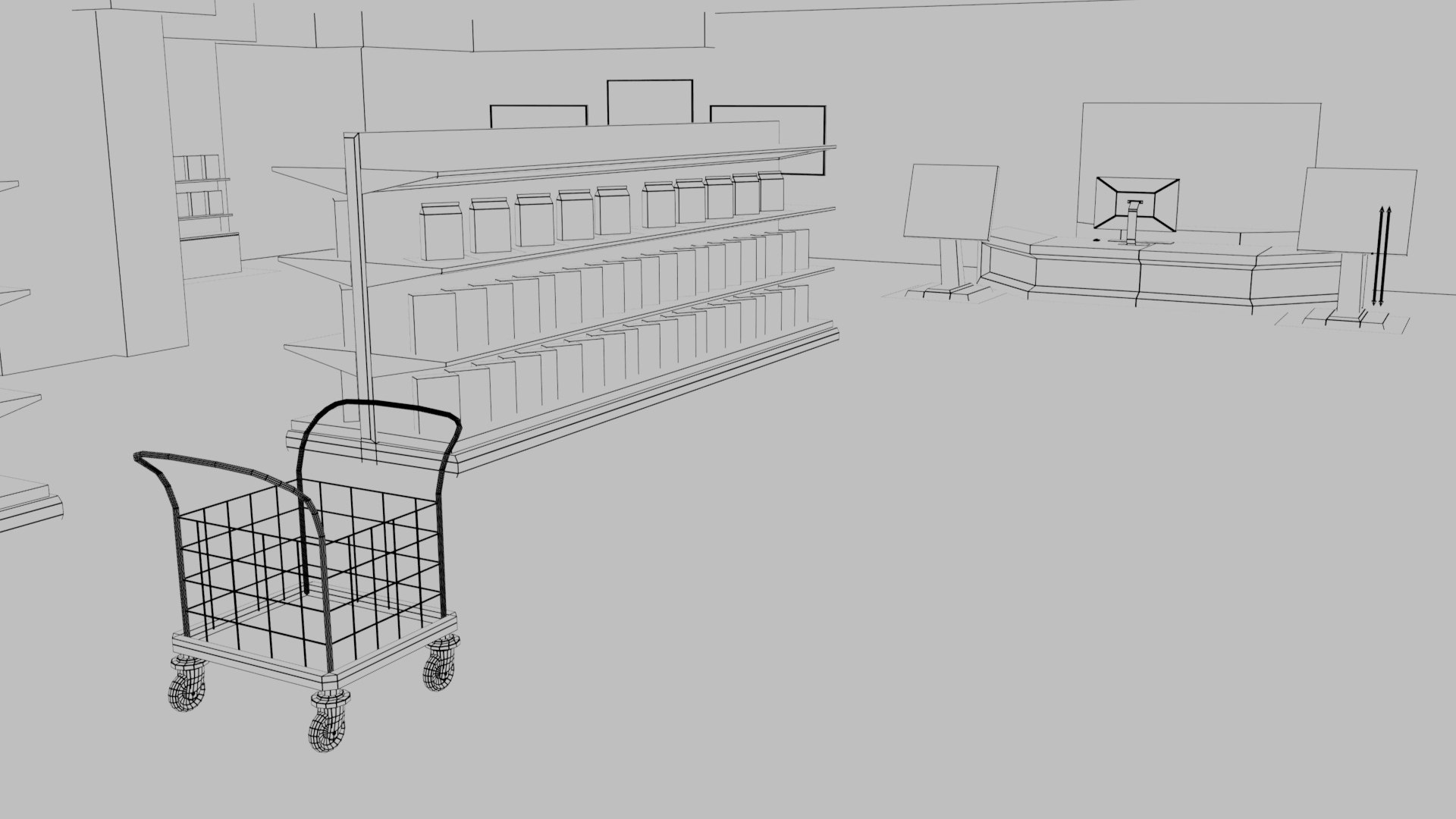 Shopping store 3D - TurboSquid 2019514