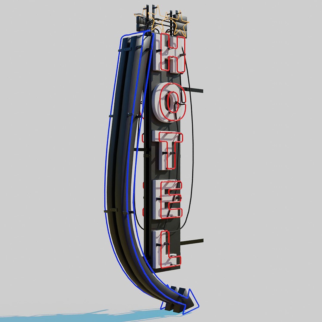 Neon Hotel Sign 3D Model - TurboSquid 2044425
