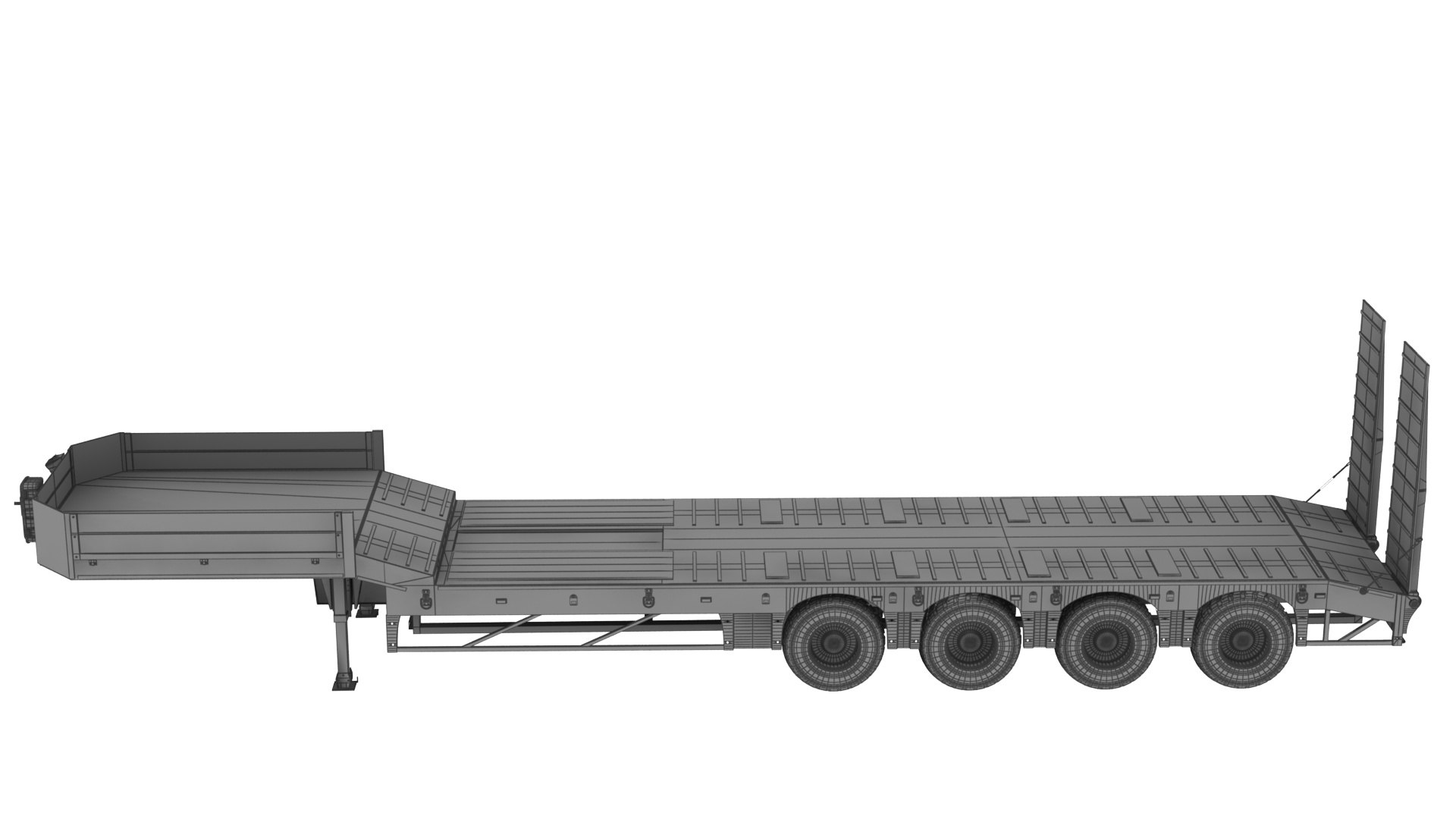Lowbed Trailer Collection 4 In 1 3D Model - TurboSquid 2282100