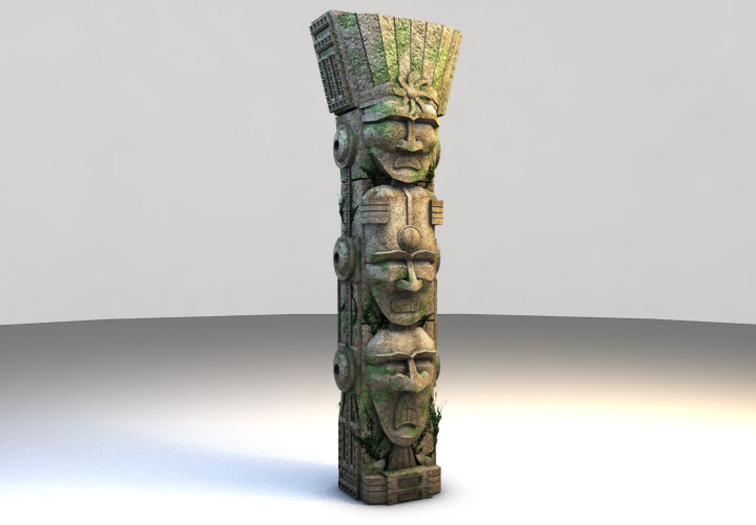 3d Stone Totem