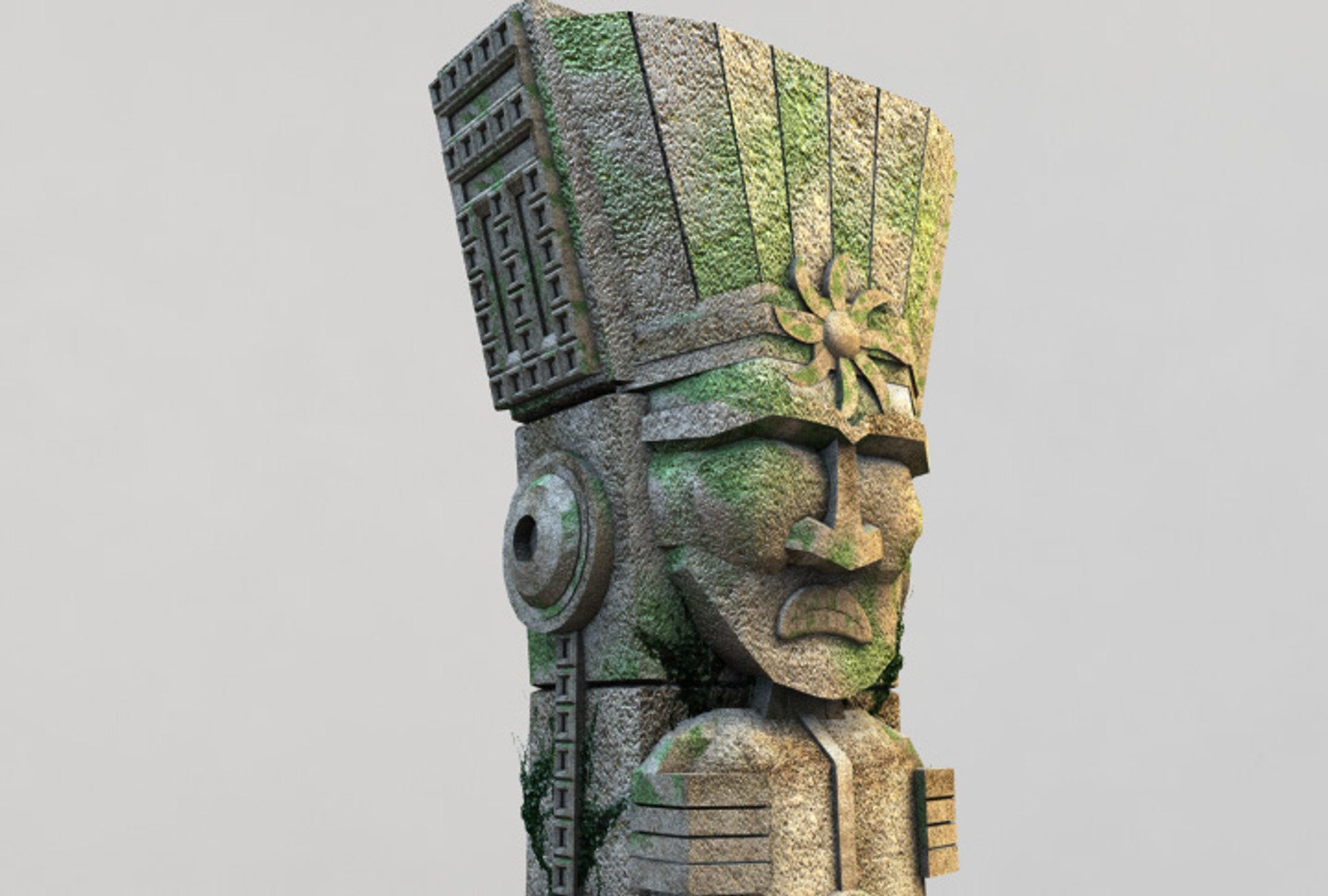 3d Stone Totem