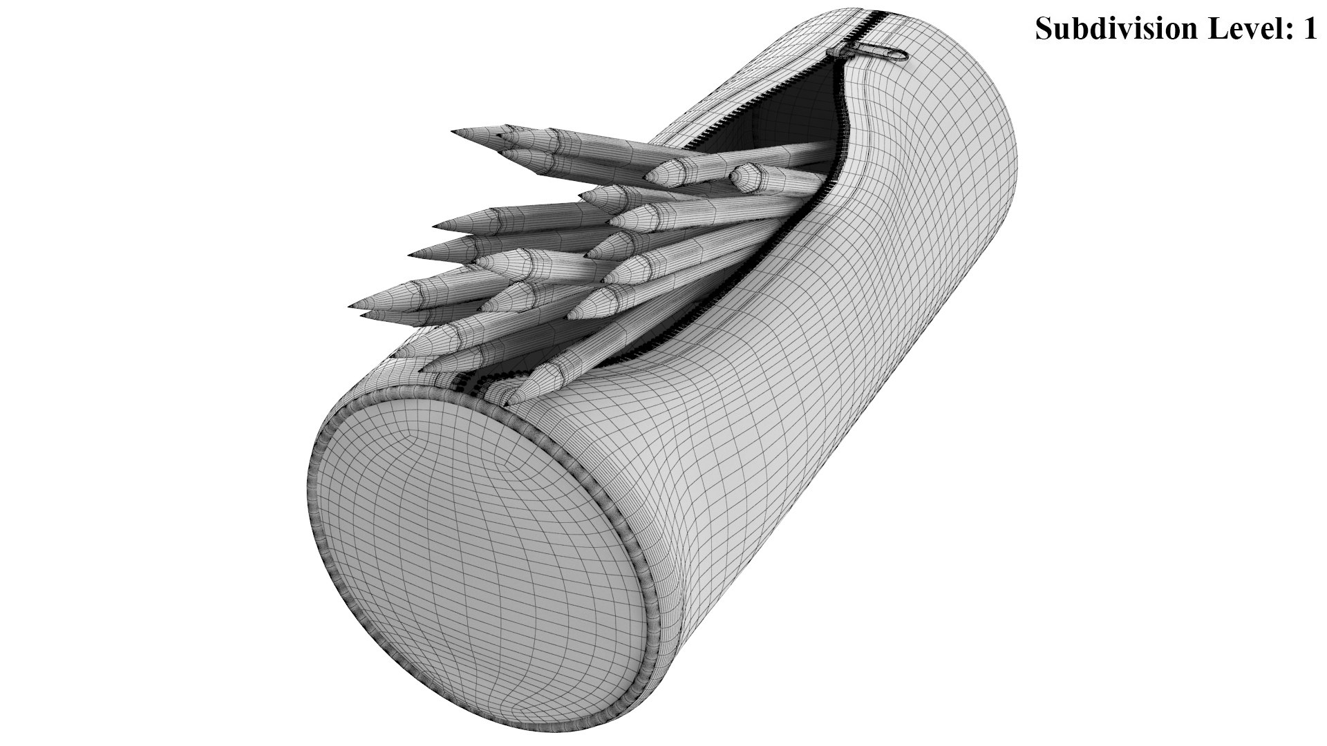 Open Pencil Case model - TurboSquid 1806687