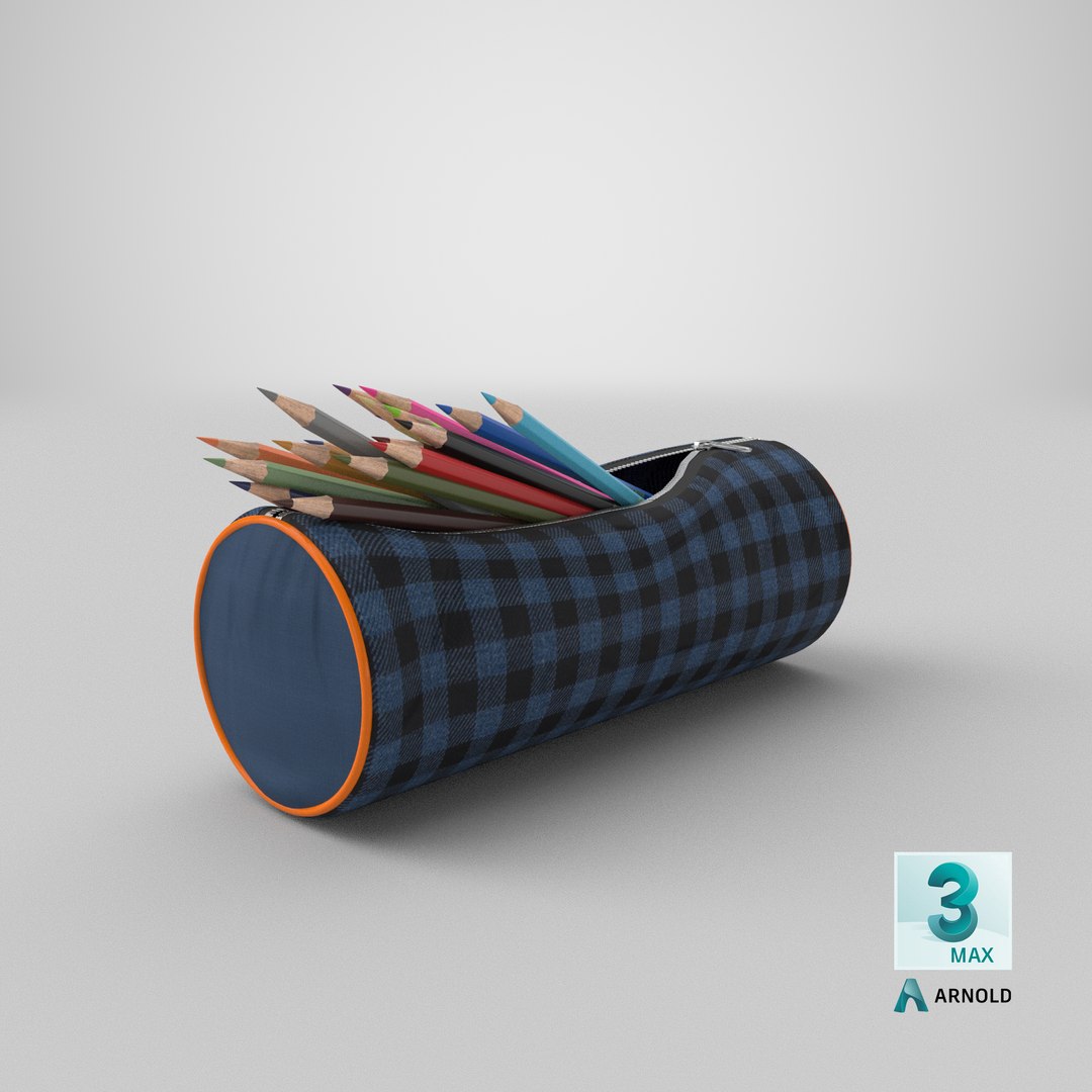 Open Pencil Case model - TurboSquid 1806687
