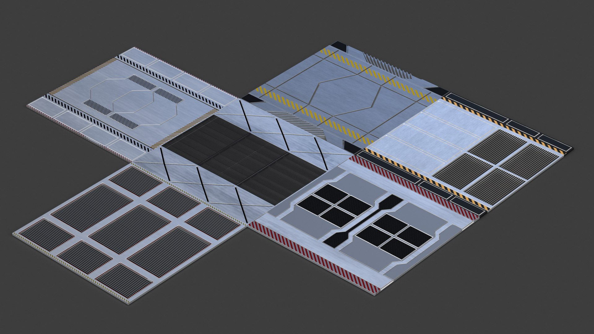 3D Model Futuristic Floor Panels Set - TurboSquid 2164613