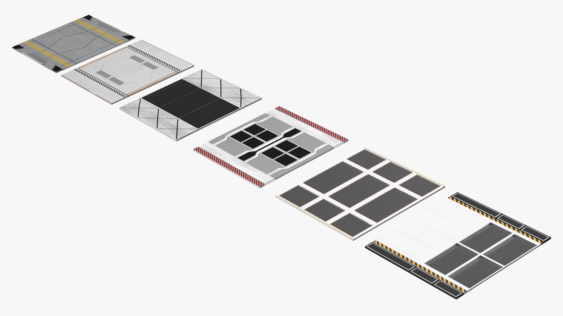 3D Model Futuristic Floor Panels Set - TurboSquid 2164613