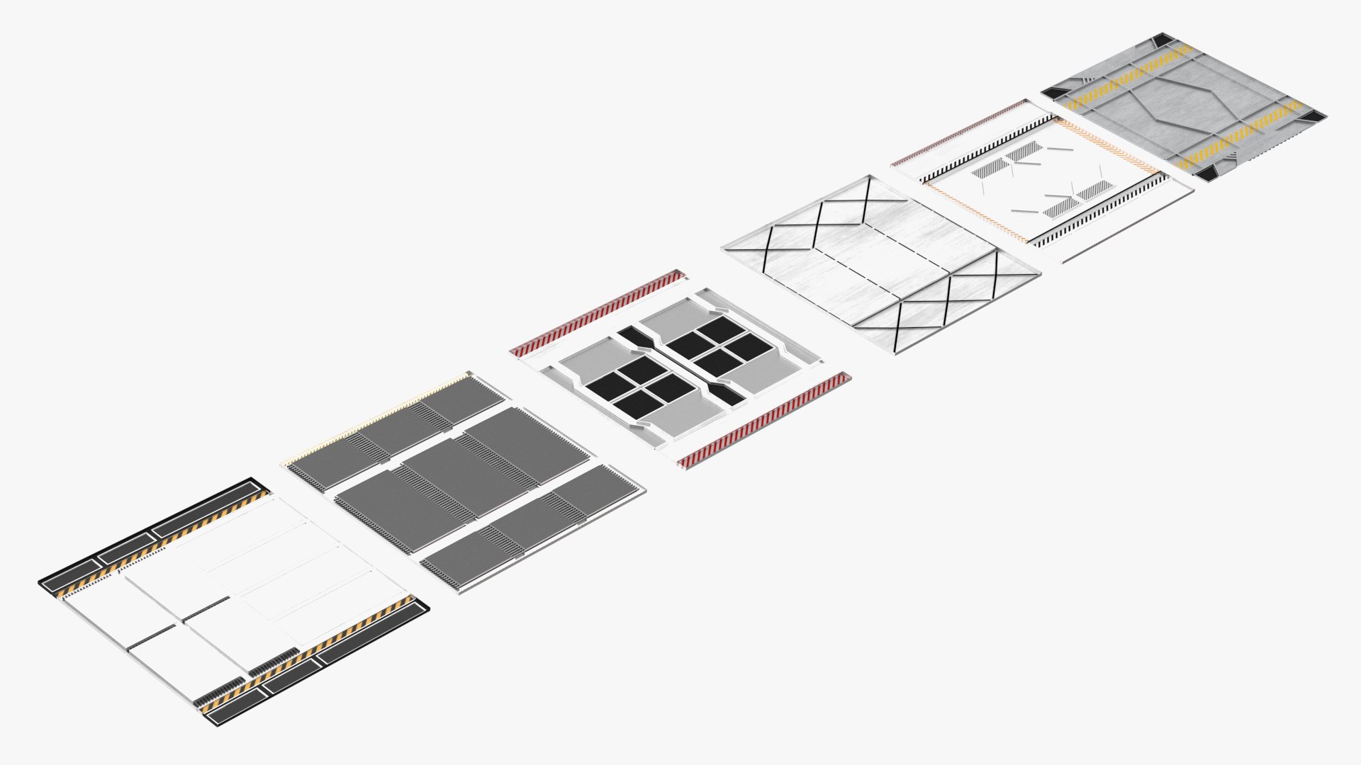 3D Model Futuristic Floor Panels Set - TurboSquid 2164613