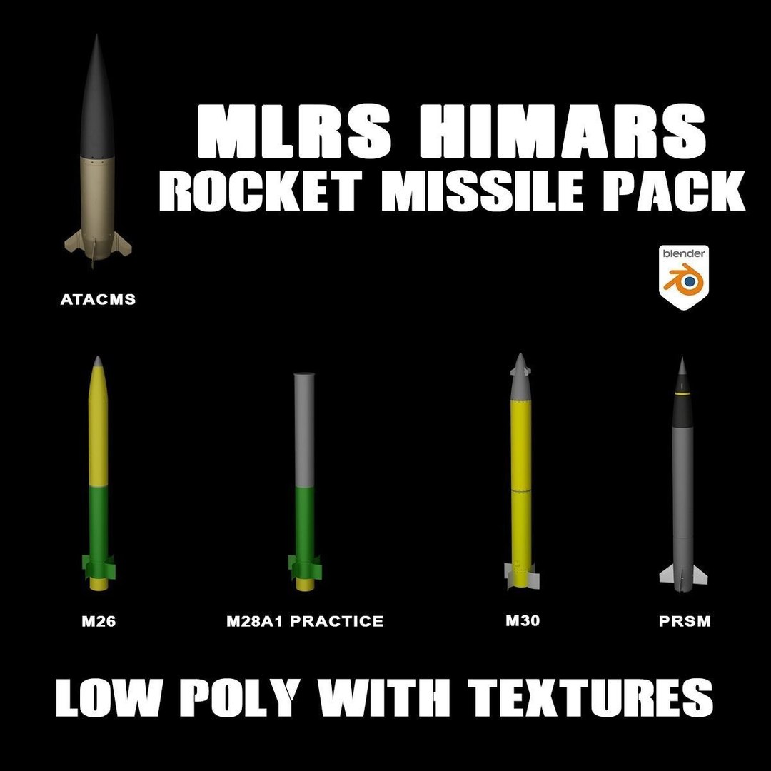 3D MLRS HIMARS Artillery Rockets And Missiles Pack Model - TurboSquid ...