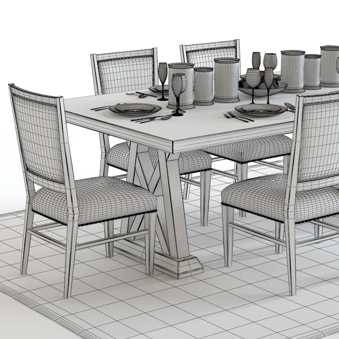 Hookers Geo Trestle Table 3d Model