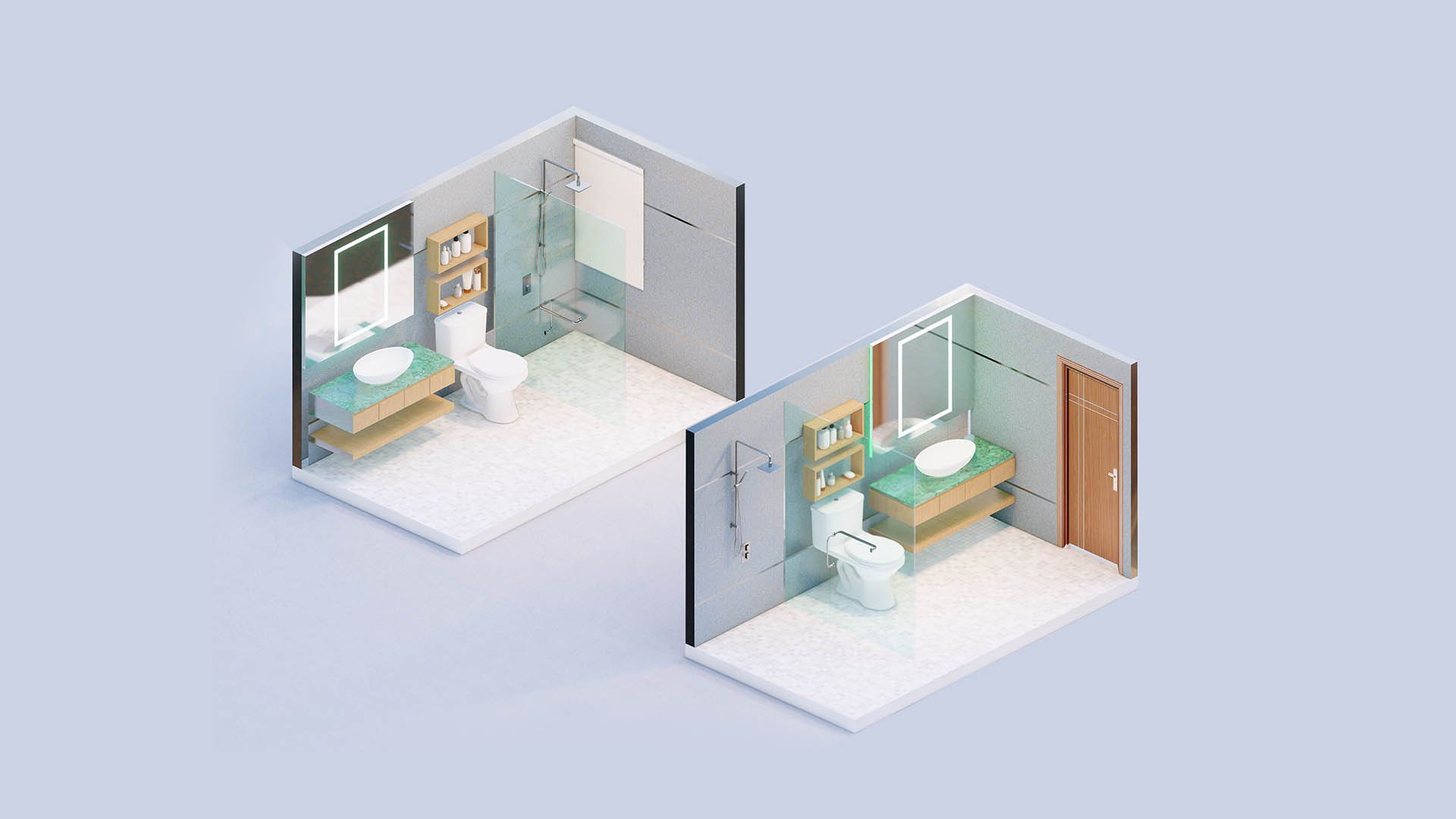 Contemporary Toilet Isometric View 3D Model - TurboSquid 2350552
