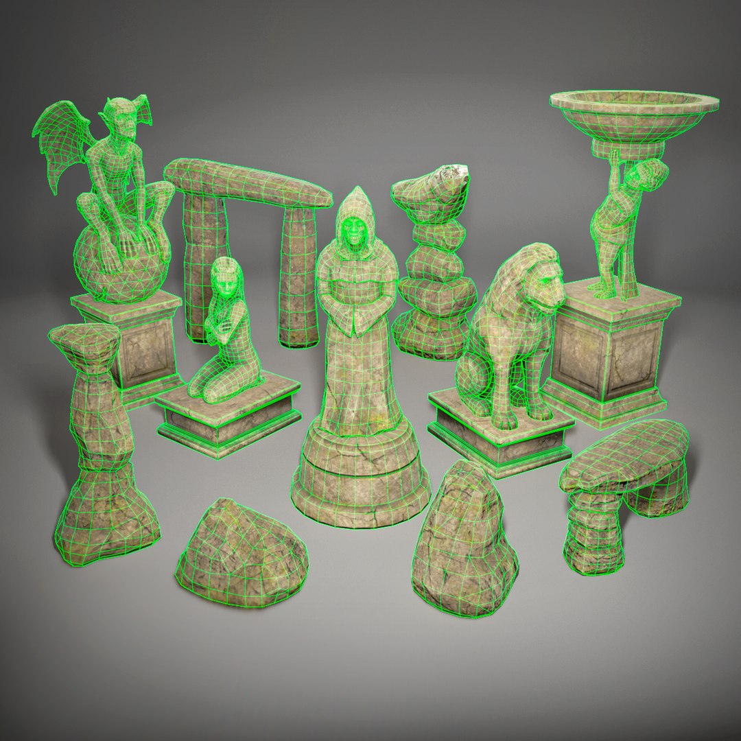 Statues Pack Model - TurboSquid 1413533