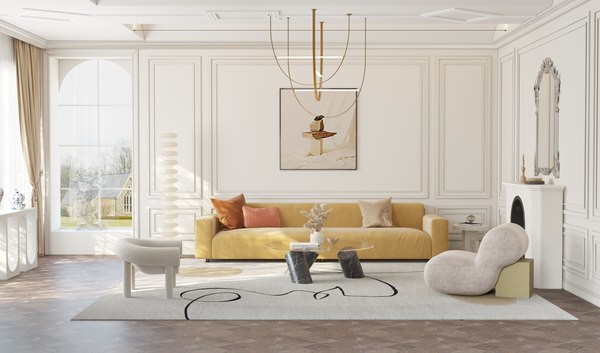 French residential indoor 3 d model 3D model - TurboSquid 2043037