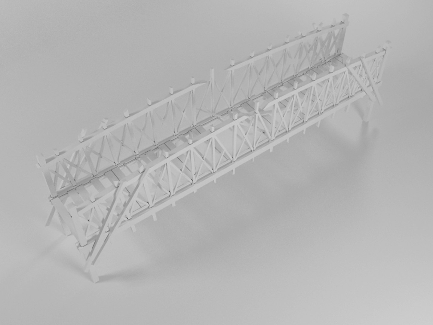 3d Old Wooden Bridge Broken Model