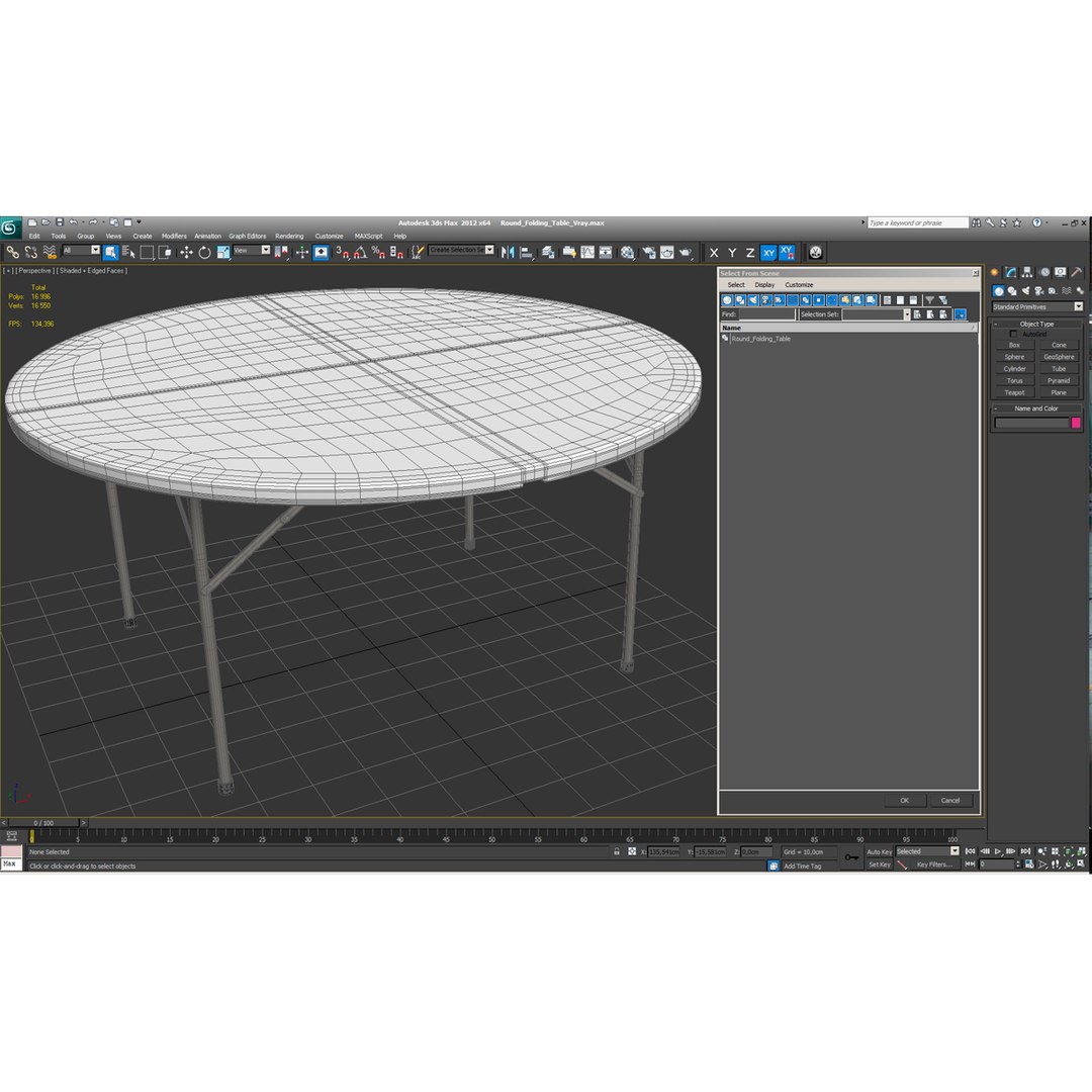 folding table 3d 3ds