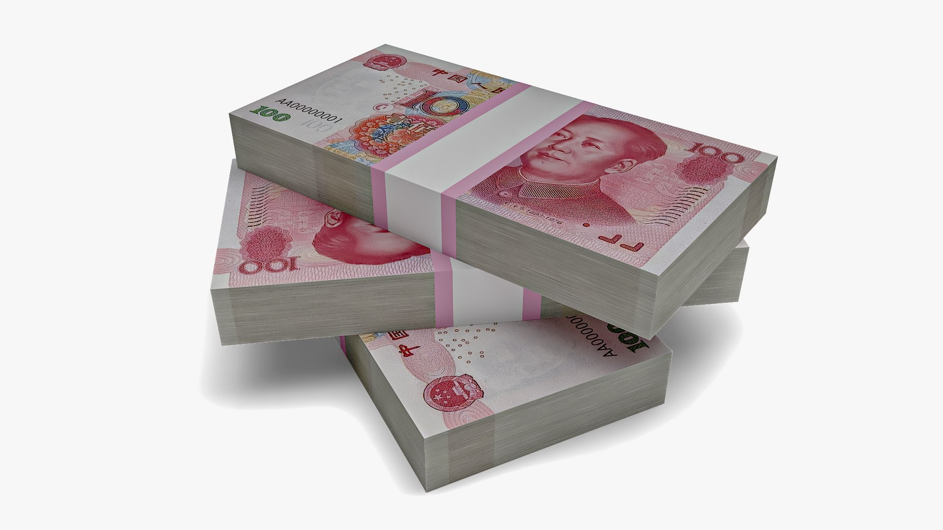 China Currency 100 Yuan Banknotes Pack 3D Model - TurboSquid 2256438