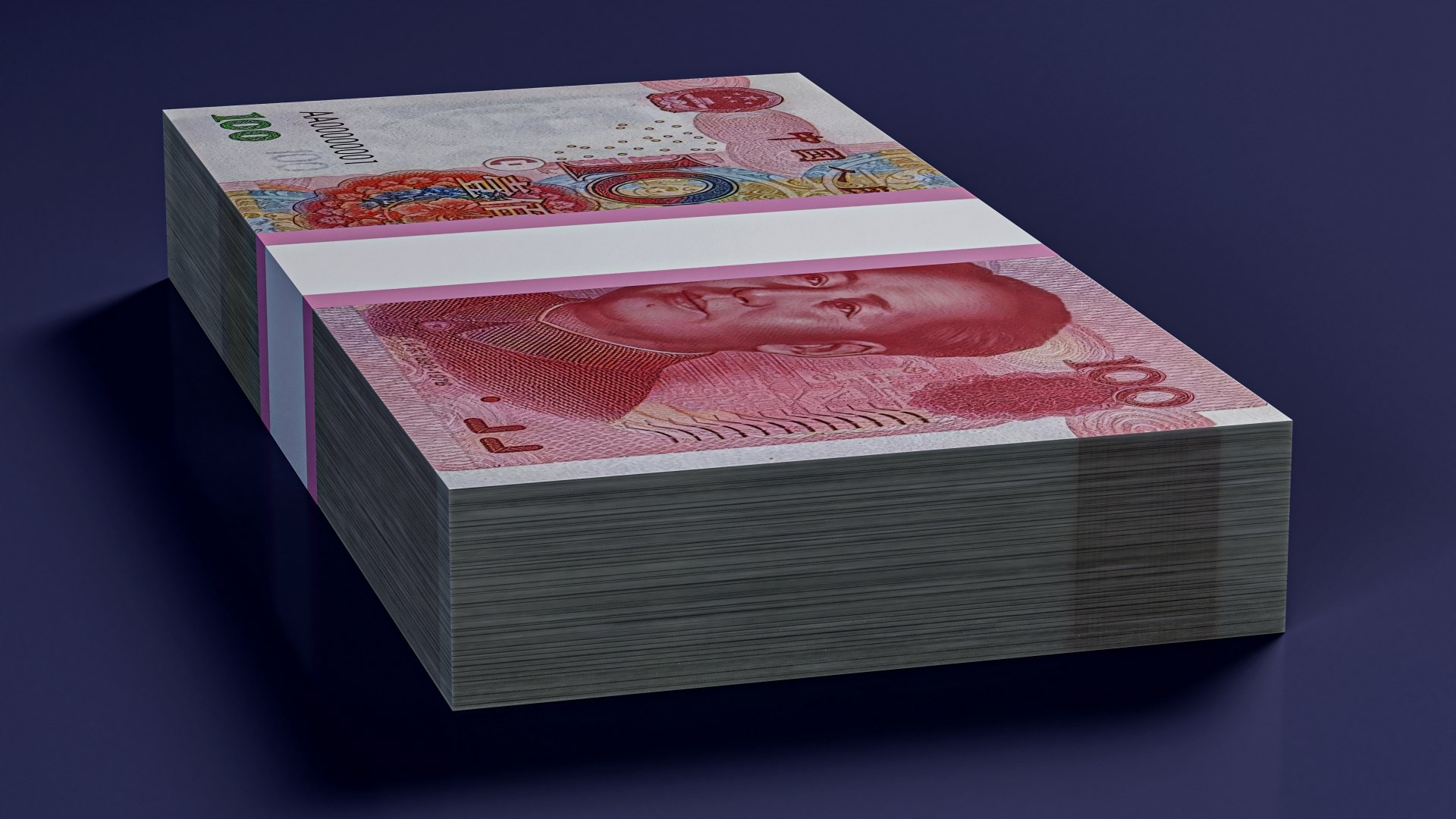 China Currency 100 Yuan Banknotes Pack 3D Model - TurboSquid 2256438
