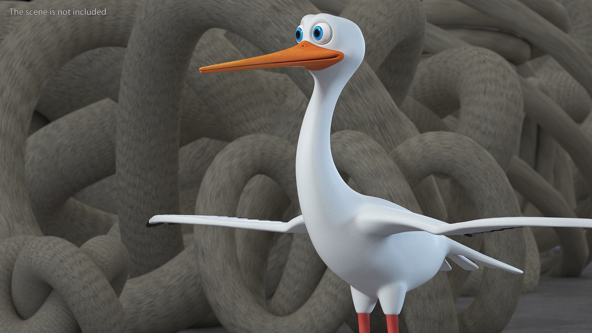 Stork Cartoon 3D Model - TurboSquid 2083585