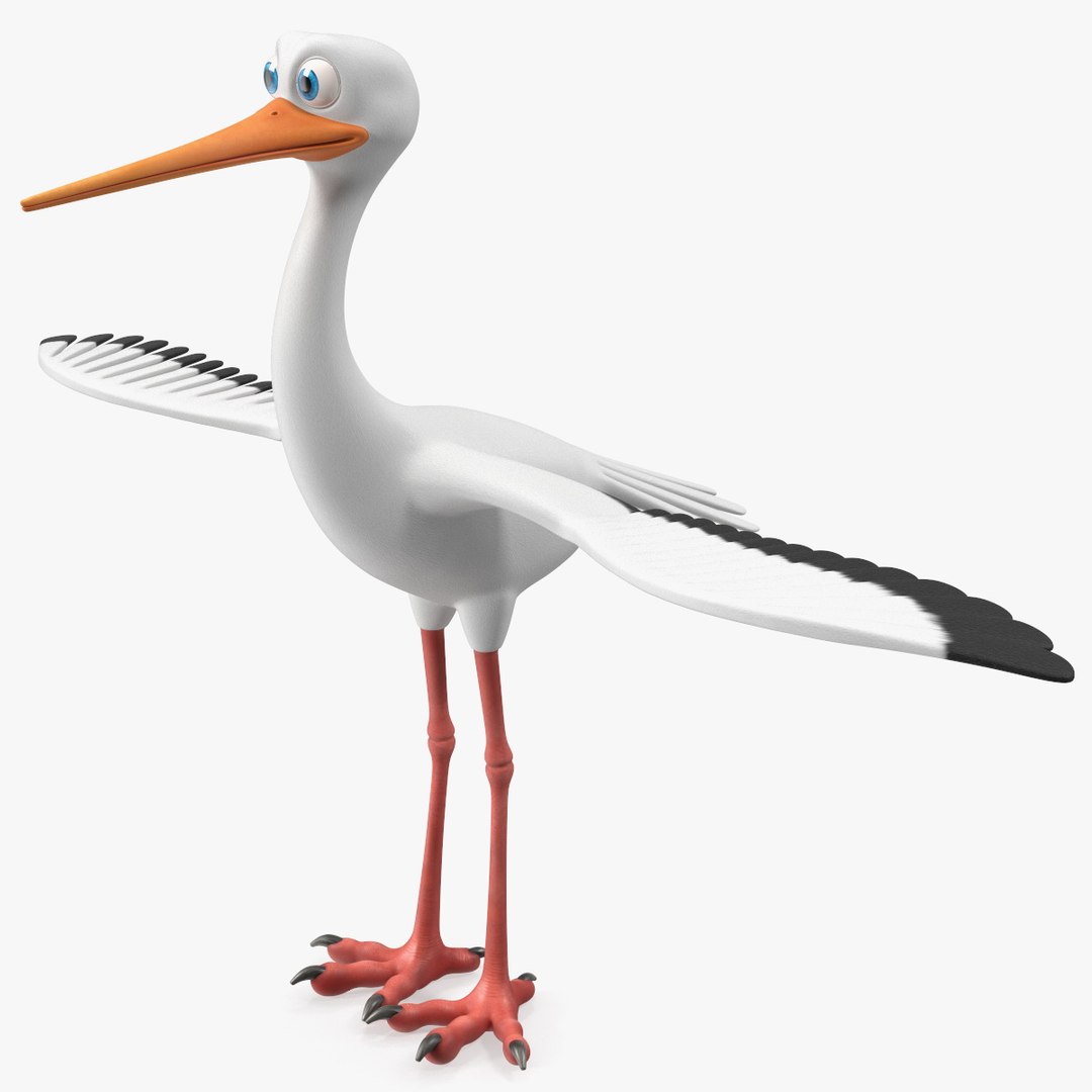 Stork Cartoon 3D model - TurboSquid 2083585