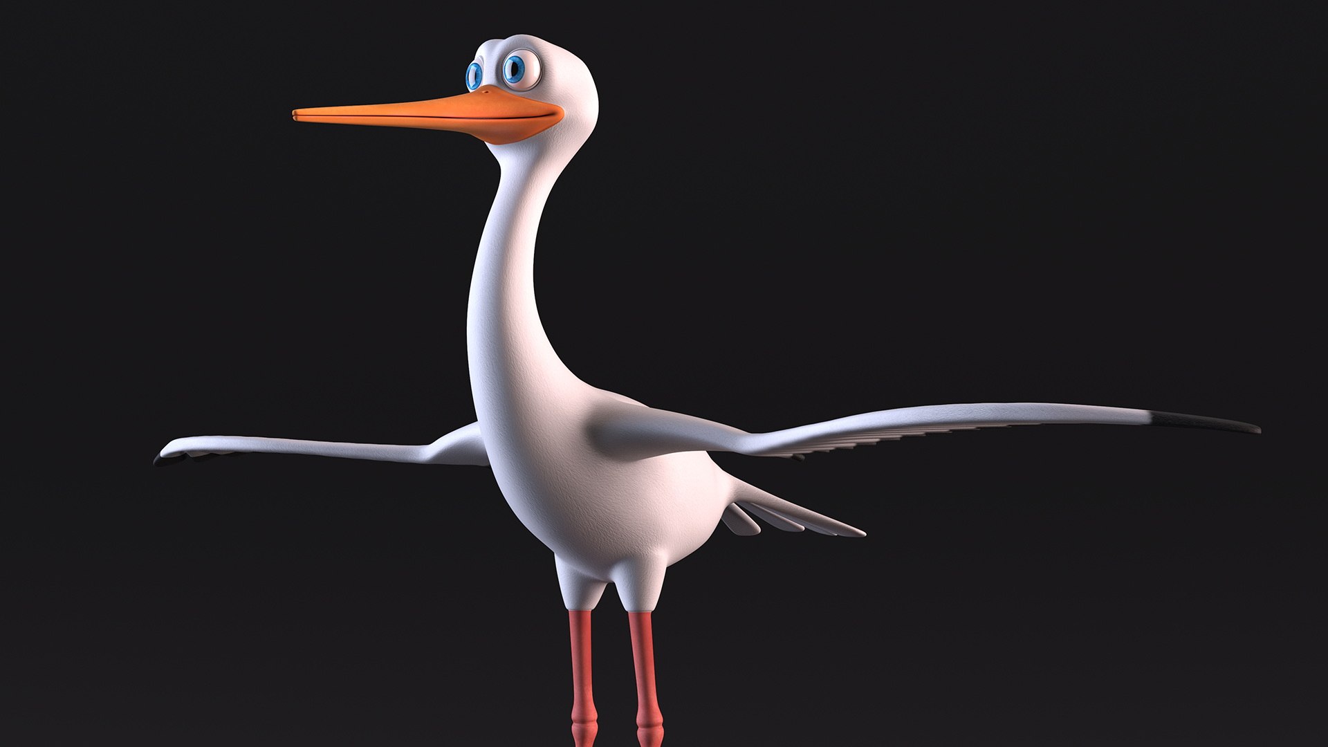 Stork Cartoon 3D Model - TurboSquid 2083585