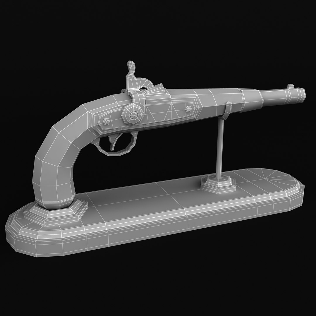 vintage gun 3d dxf