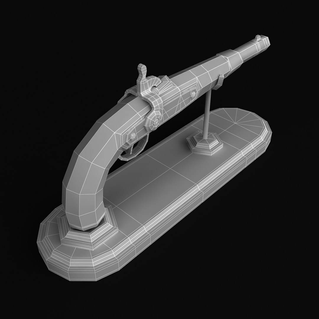 vintage gun 3d dxf