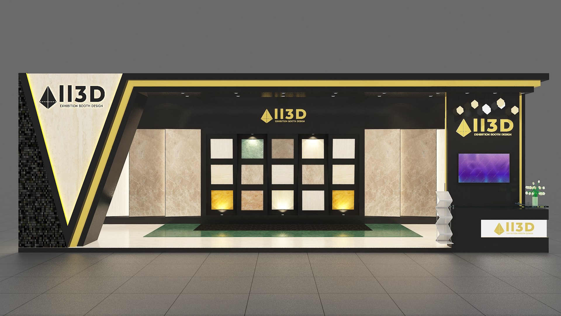 Exhibition Stand Stall Two Side Open 11X4 3D Model - TurboSquid 2162897