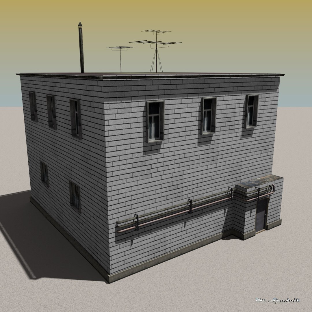 Brick Building 3d Model