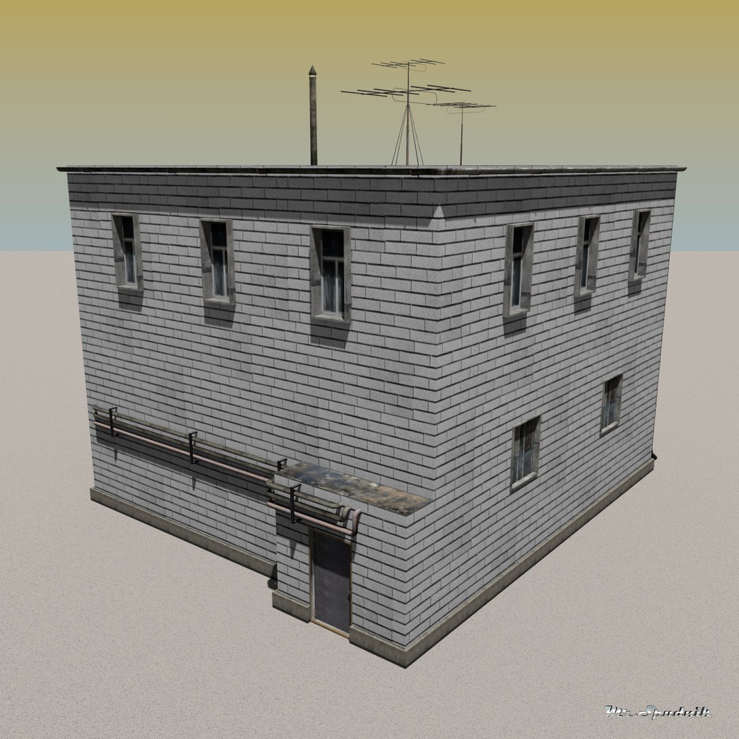 Brick Building 3d Model
